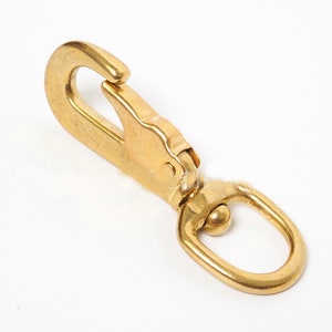 Solid Brass Beefy Bolt Snap Hook Swivel Eye Lobster Clasp Clip Spring Strap Belt Buckle Dog ...