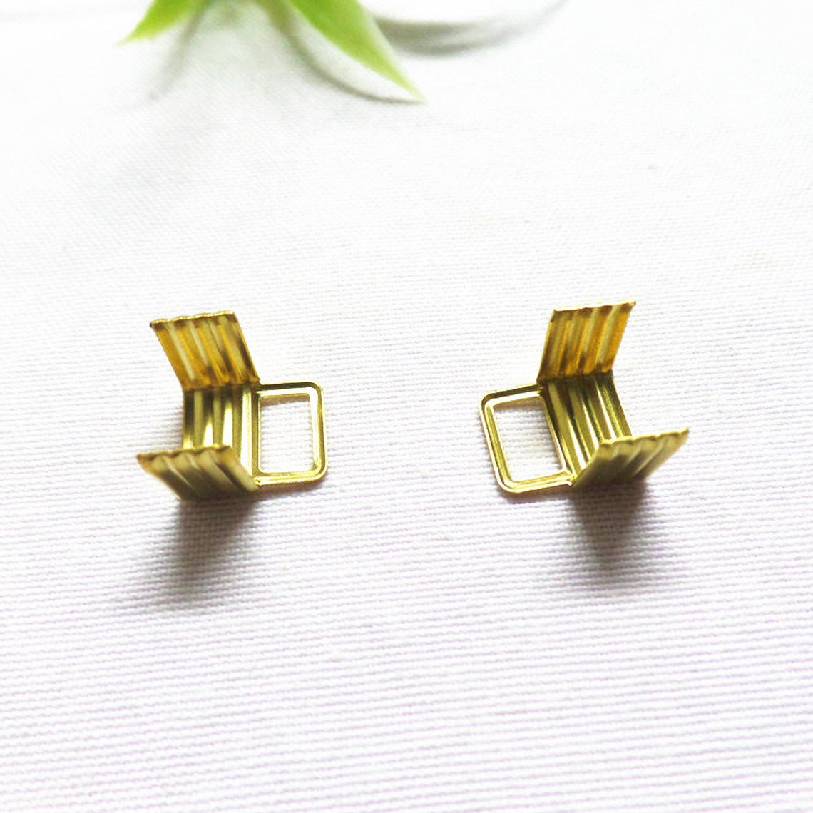 Fold Over Crimp Clamp Clip Wide Square Bar Loop Leather Flat - Etsy