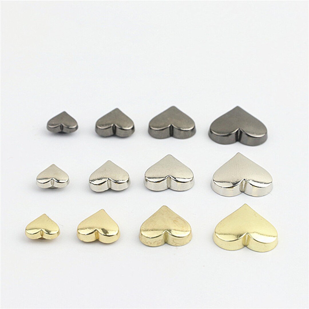 Flat Head Button Bag Hardware Heart Belt Strap Back Rivet Concho Stud ...