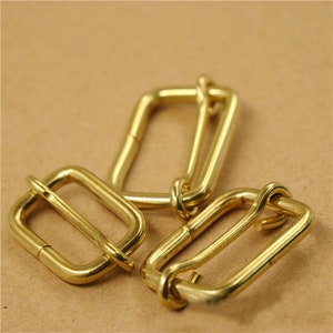 Solid Brass Adjustable Ring Slider Buckle Triglide Adjuster Slide ...