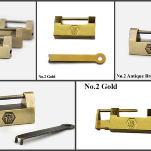 Chinese Lock Padlock Key Protector Ancient Vintage Style Antique Bronze ...