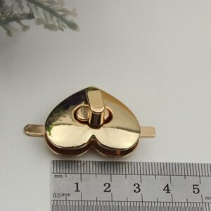 Heart Twist Turn Lock Bag Hardware Gold Silver Gunmetal Bronze 1/10 Pcs ...