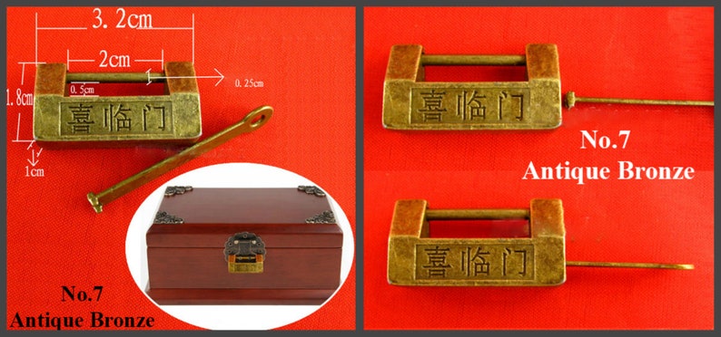 Chinese Lock Padlock Key Protector Ancient Vintage Style | Etsy