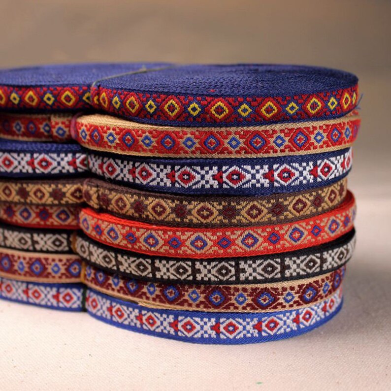 Jacquard Trim Wide Woven Border Sew Embroidered Ribbon Ethnic - Etsy
