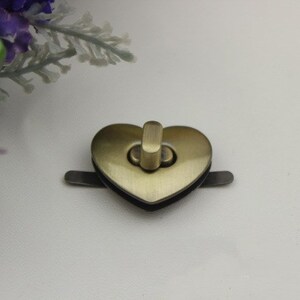 Heart Twist Turn Lock Bag Hardware Gold Silver Gunmetal Bronze 1/10 Pcs ...