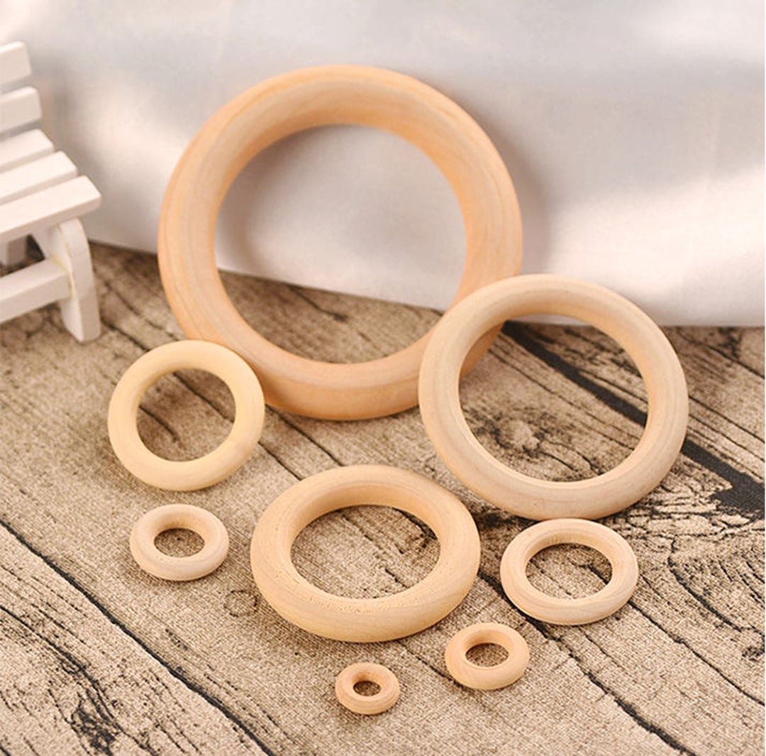 Blank Cutout Round Wood Ring Bangle Loop Hoop Smooth Unfinished Circle ...