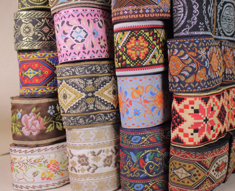 Vintage Chinese Jacquard Ribbon Braid Trim Embroidery Sold by | Etsy