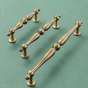Aged Solid Brass Drawer Pull Handle Bronze Color 5 6 9 Inches 126 162 220 Mm Kitchen Cabinet ...
