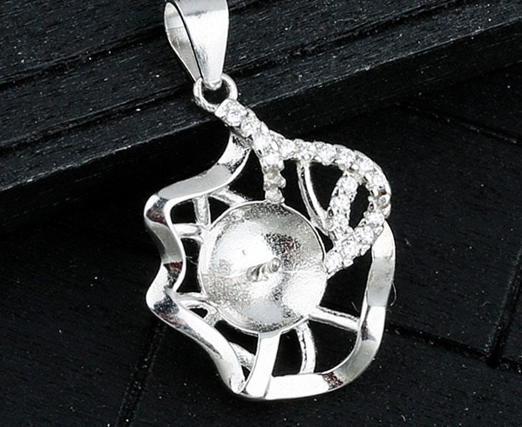 Crystals Flower Cup Pin Base Pendant Setting Base Sterling - Etsy