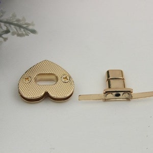 Heart Twist Turn Lock Bag Hardware Gold Silver Gunmetal Bronze 1/10 Pcs ...