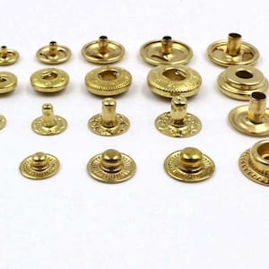 Solid Brass Round S Spring Snap Button 8 10 12 15 Mm Rivet Segma Press ...