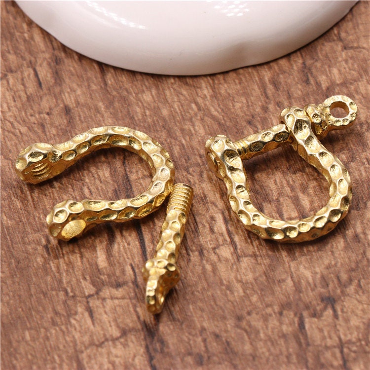 Solid Brass O U Shape Hammered Shackle Buckle 10 30 Mm 7/16 1 | Etsy