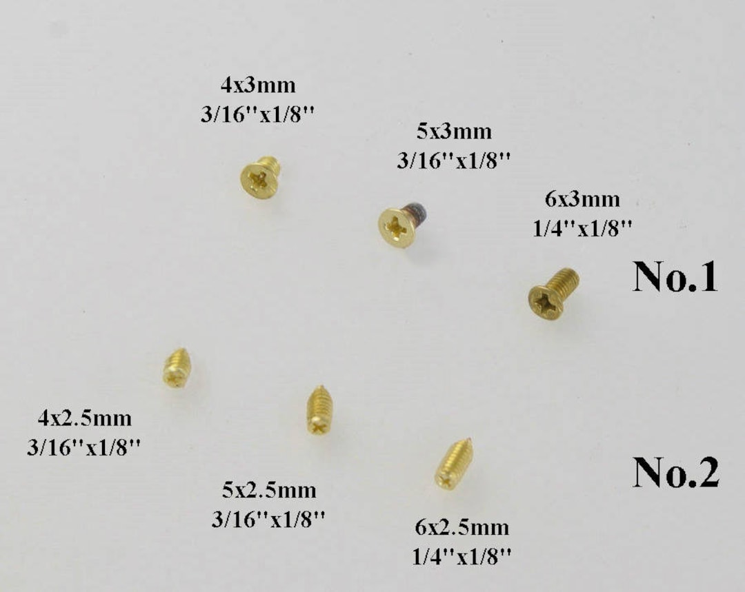 Miniature Screws Chart