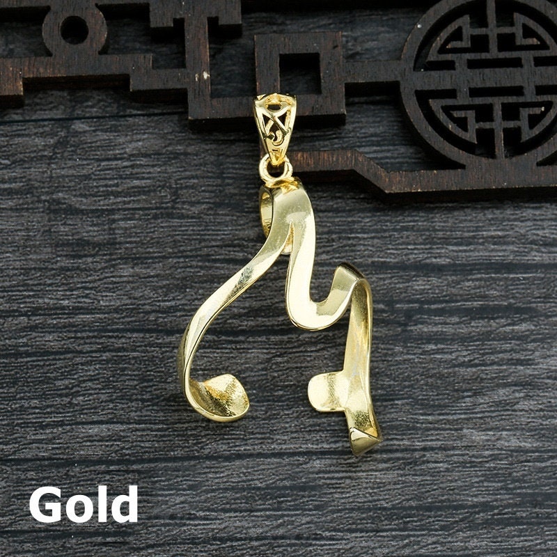 Freeform Wrap Pendant Setting 925 Sterling Silver White Gold - Etsy