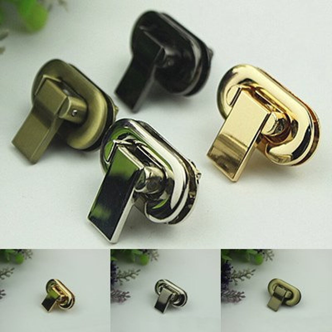 Oval Twist Turn Lock Bag Hardware Gold Silver Gunmetal Bronze 1/10 Pcs ...