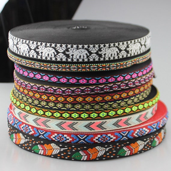 Ethnic Pattern Embroidery 1-2.4cm Jacquard Ribbon Polyester - Etsy