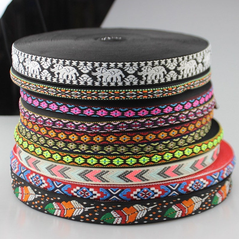 Ethnic Pattern Embroidery 1-2.4cm Jacquard Ribbon Polyester - Etsy