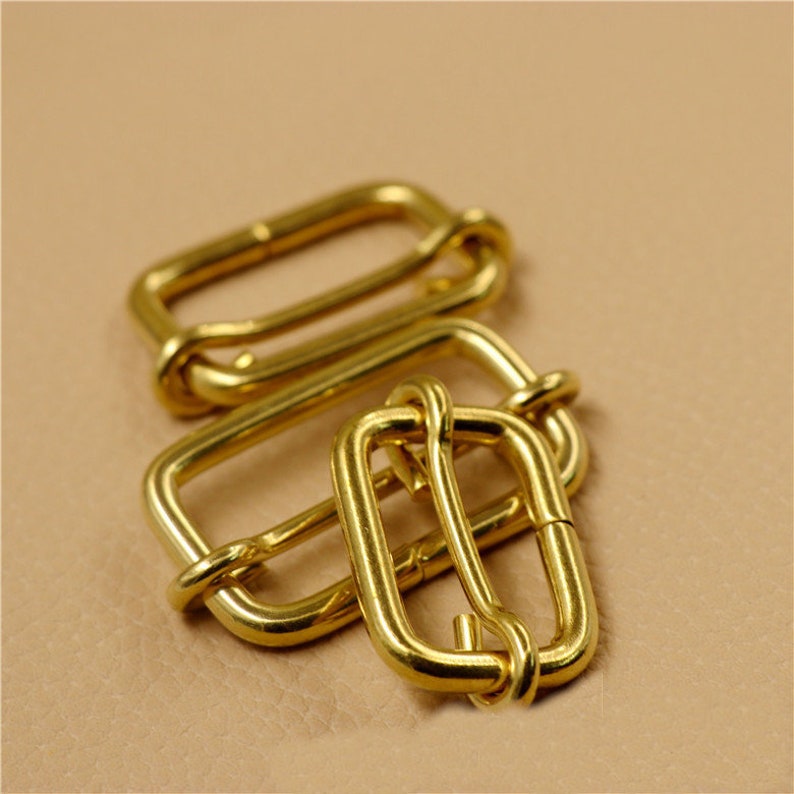 Solid Brass Adjustable Ring Slider Buckle Triglide Adjuster - Etsy