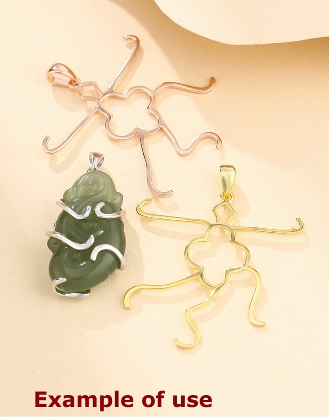 Freeform Wrap Bendable Adjustable Base Pendant Setting 925 Sterling ...