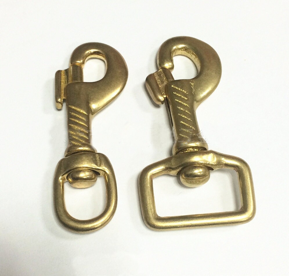 Solid Brass Spring Snap Hook Square Eye Swivel Trigger Lobster - Etsy