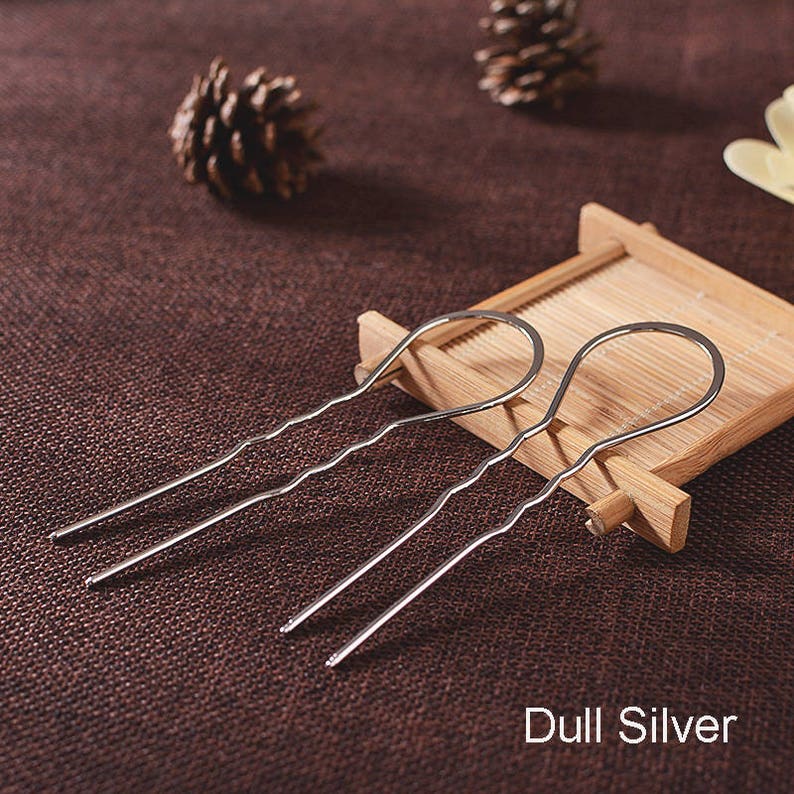 3x10.5cm Metal U-shape Wavy Hair Fork Pin Hairpin Slide Bun - Etsy