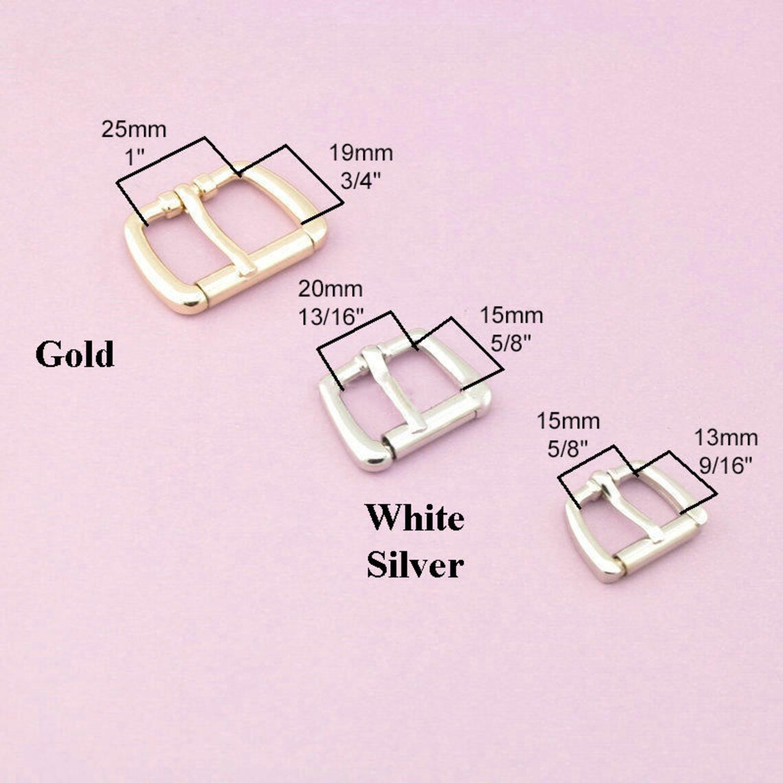 Rectangle Metal Roller Pin Belt Buckle Heel Bar Single Prong | Etsy