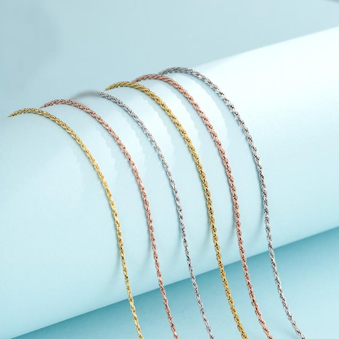 925 Sterling Silver Chain Necklace 40 45 Cm Curb Snake Cable Link Box ...