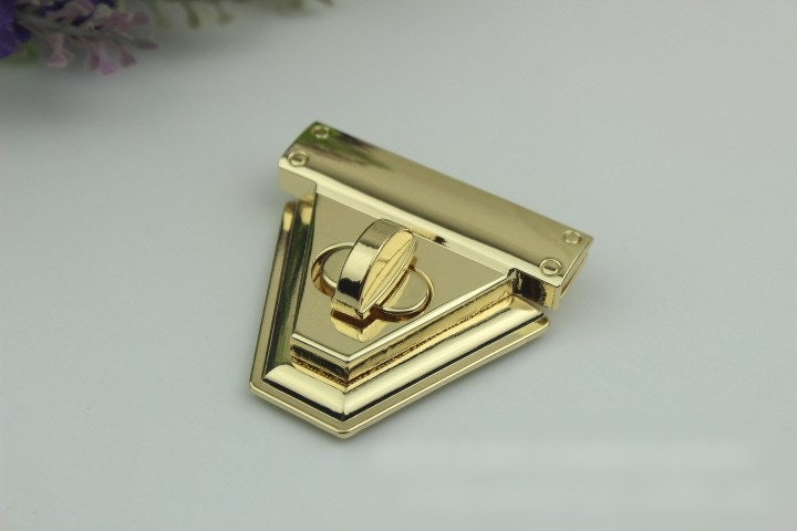 Triangle Twist Turn Lock Bag Hardware Gold Silver Gunmetal | Etsy