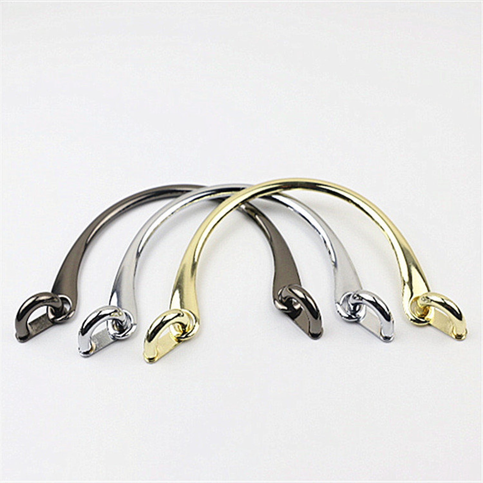 Metal Bag Round Arch Handles Gold Gun Black Purs Straps Strapshandle ...