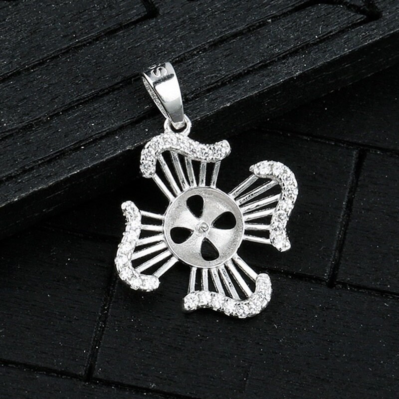 Crystals Flower Cup Pin Base Pendant Blank Setting Sterling - Etsy