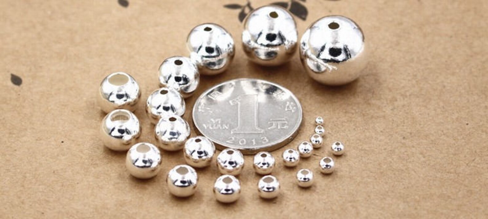 925 Sterling Silver Smooth Round Spacer Bead Ball Drilled - Etsy
