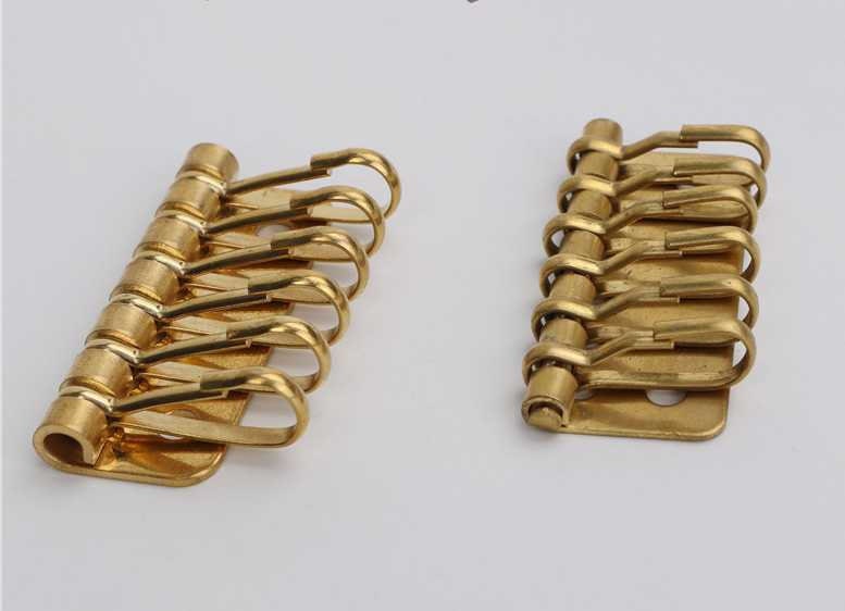 6 Hooks Solid Brass Key Holder Plate 2 Inch Pouch Spring Snap | Etsy