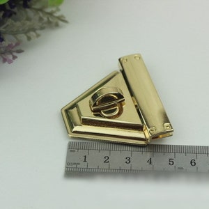 Triangle Twist Turn Lock Bag Hardware Gold Silver Gunmetal Bronze 1/10 ...