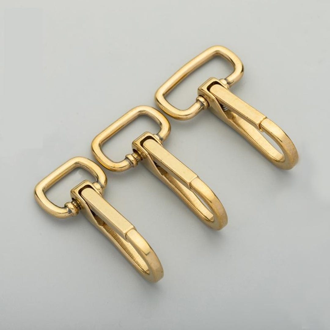 Solid Brass Swivel Eye Bolt Snap Hook Lobster Clasp Clip Spring Strap Belt Buckle Dog Leash ...