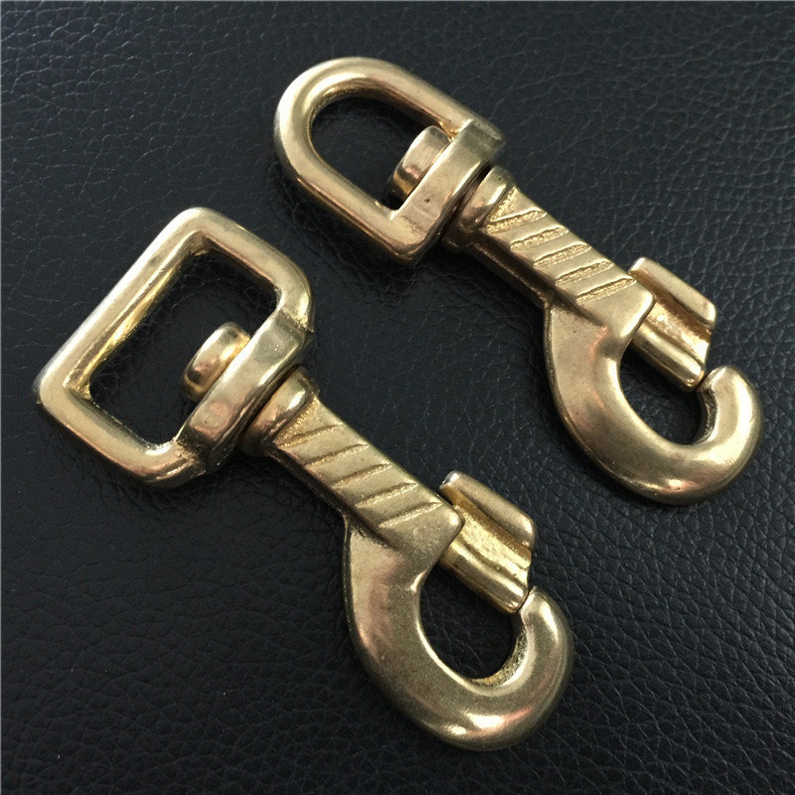 Solid Brass Spring Snap Hook Square Eye Swivel Trigger Lobster - Etsy
