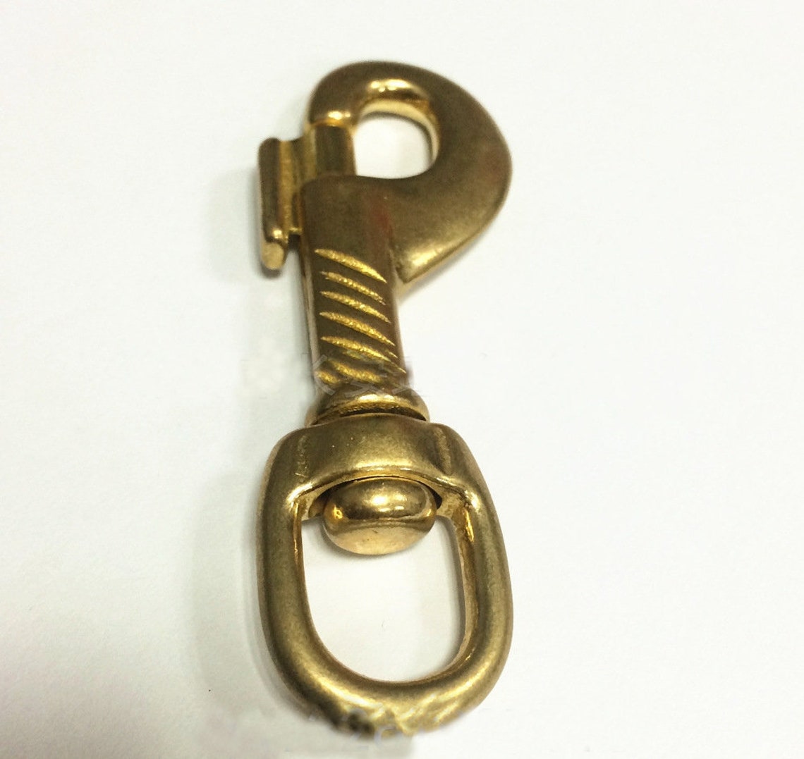 Solid Brass Spring Snap Hook Square Eye Swivel Trigger Lobster - Etsy