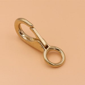 Solid Brass Fixed Eye Loop Halter Snap Saddle Hook Fix Buckle Horse Headstall Reins Push Gate ...