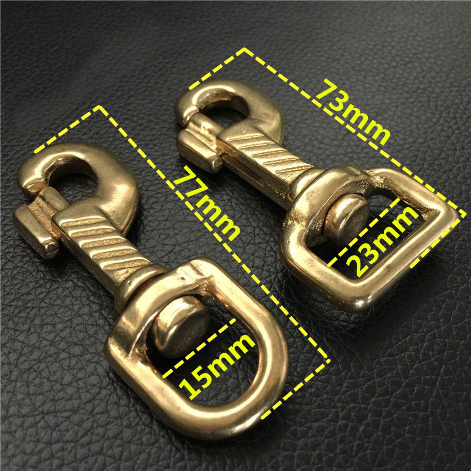 Solid Brass Spring Snap Hook Square Eye Swivel Trigger Lobster - Etsy