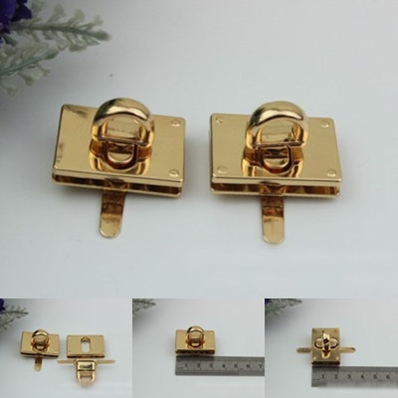Square Rectangle Twist Turn Lock and Key Bag Hardware Light - Etsy