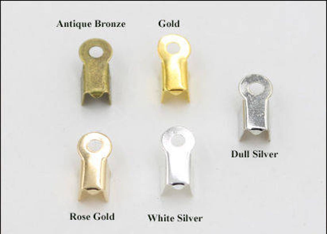 Fold Over Crimp Clamp Clip Loop Bead Leather Flat Cord End Tip | Etsy