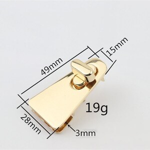 Triangle Turn Twist Lock Bag Hardware Gold Silver Bronze Black 1/10 Pcs ...