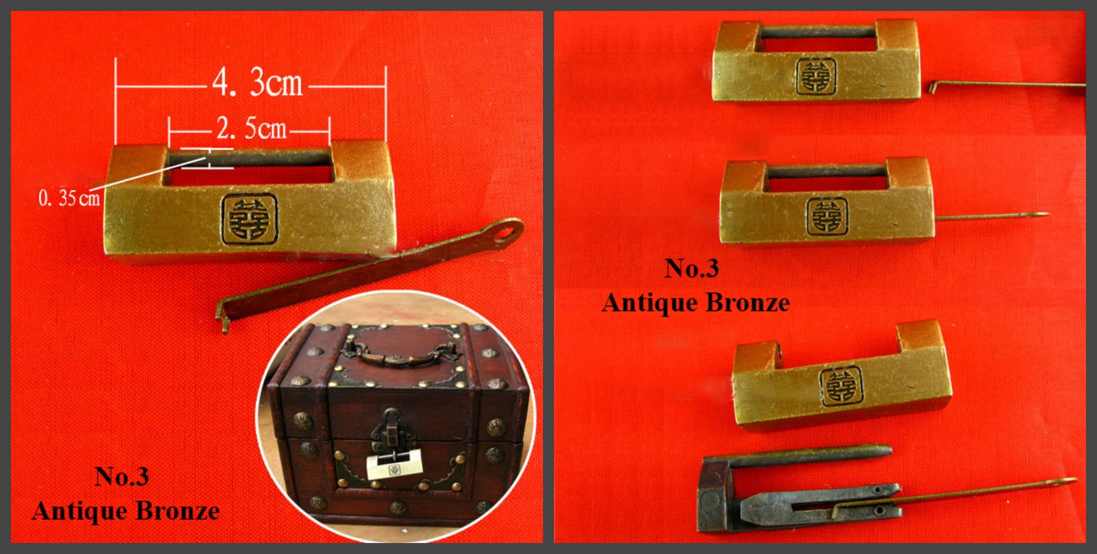 Chinese Lock Padlock Key Protector Ancient Vintage Style | Etsy