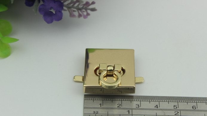Square Rectangle Twist Turn Lock Bag Hardware Gold Silver - Etsy