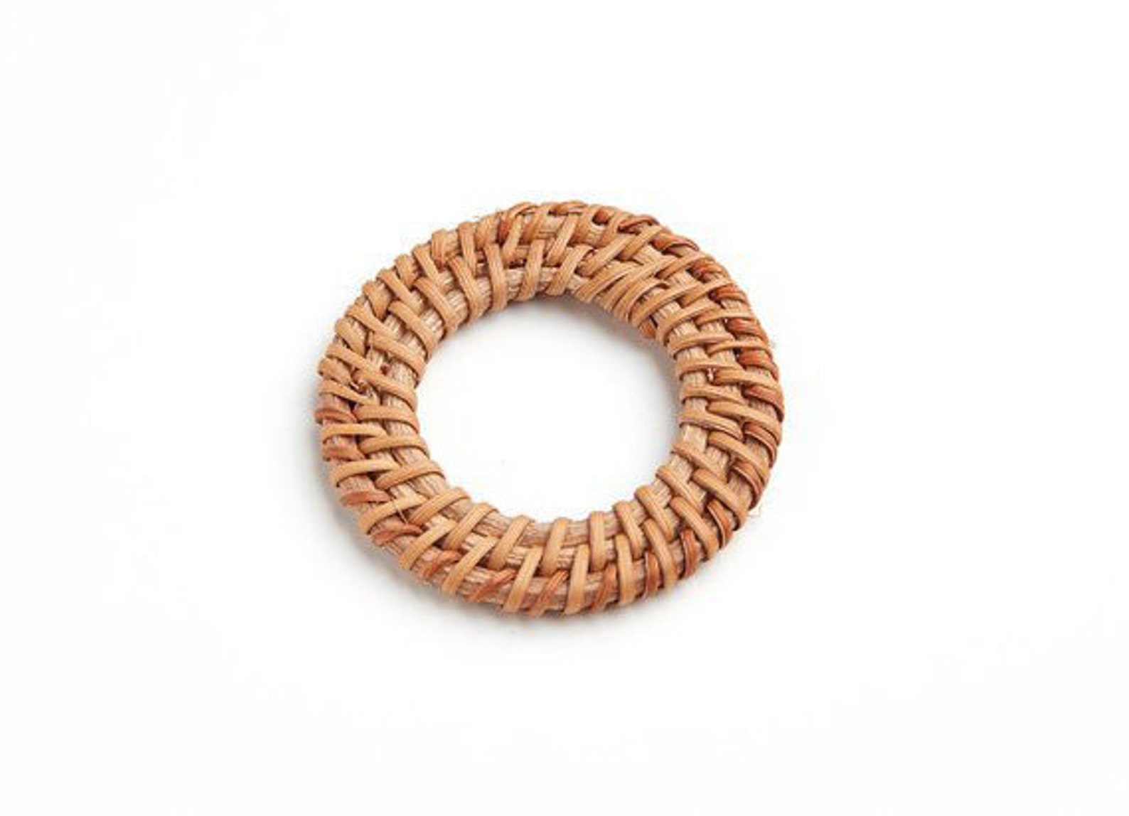 Natural Rattan Wood Earring Hoops 50mm-2 Round Wooden - Etsy