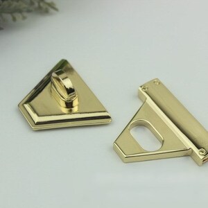 Triangle Twist Turn Lock Bag Hardware Gold Silver Gunmetal Bronze 1/10 ...