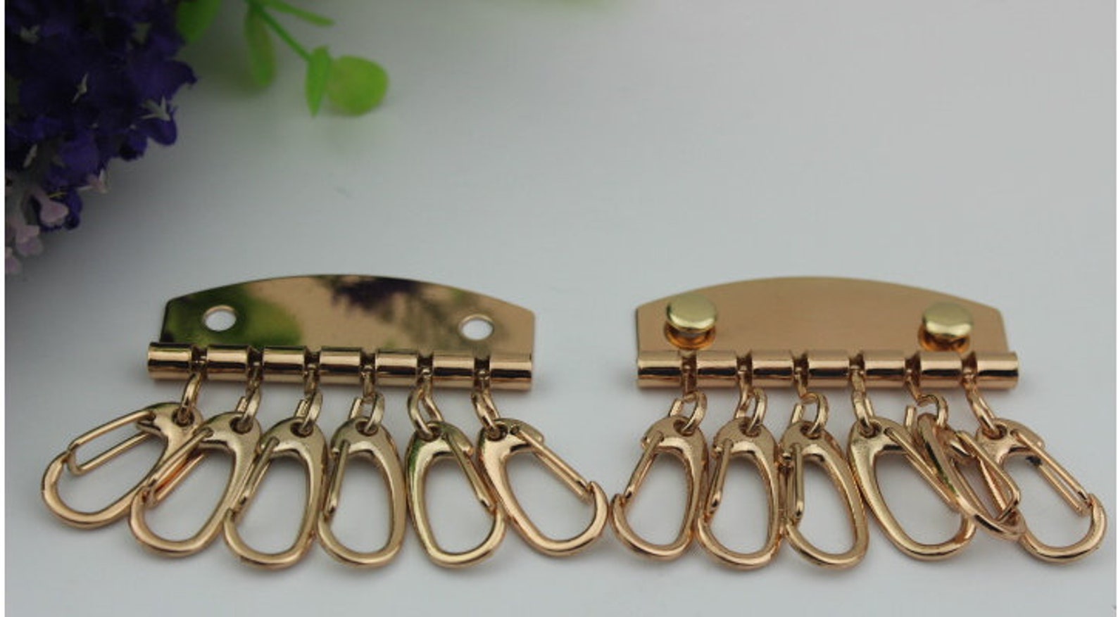 6 Hooks Metal Key Holder Plate 47mm 1 14/16 Pouch Spring - Etsy