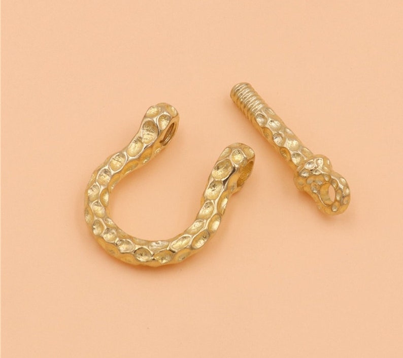 Solid Brass O U Shape Hammered Shackle Buckle 10 30 mm 7/16 1 | Etsy