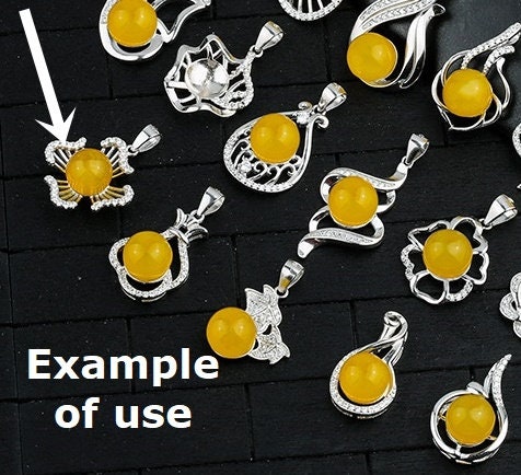 Crystals Flower Cup Pin Base Pendant Blank Setting Sterling - Etsy