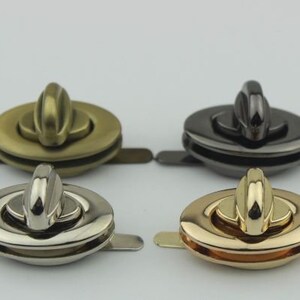Metal Oval Twist Turn Lock Flap Purse Knob 23 Mm Gold Silver Black ...