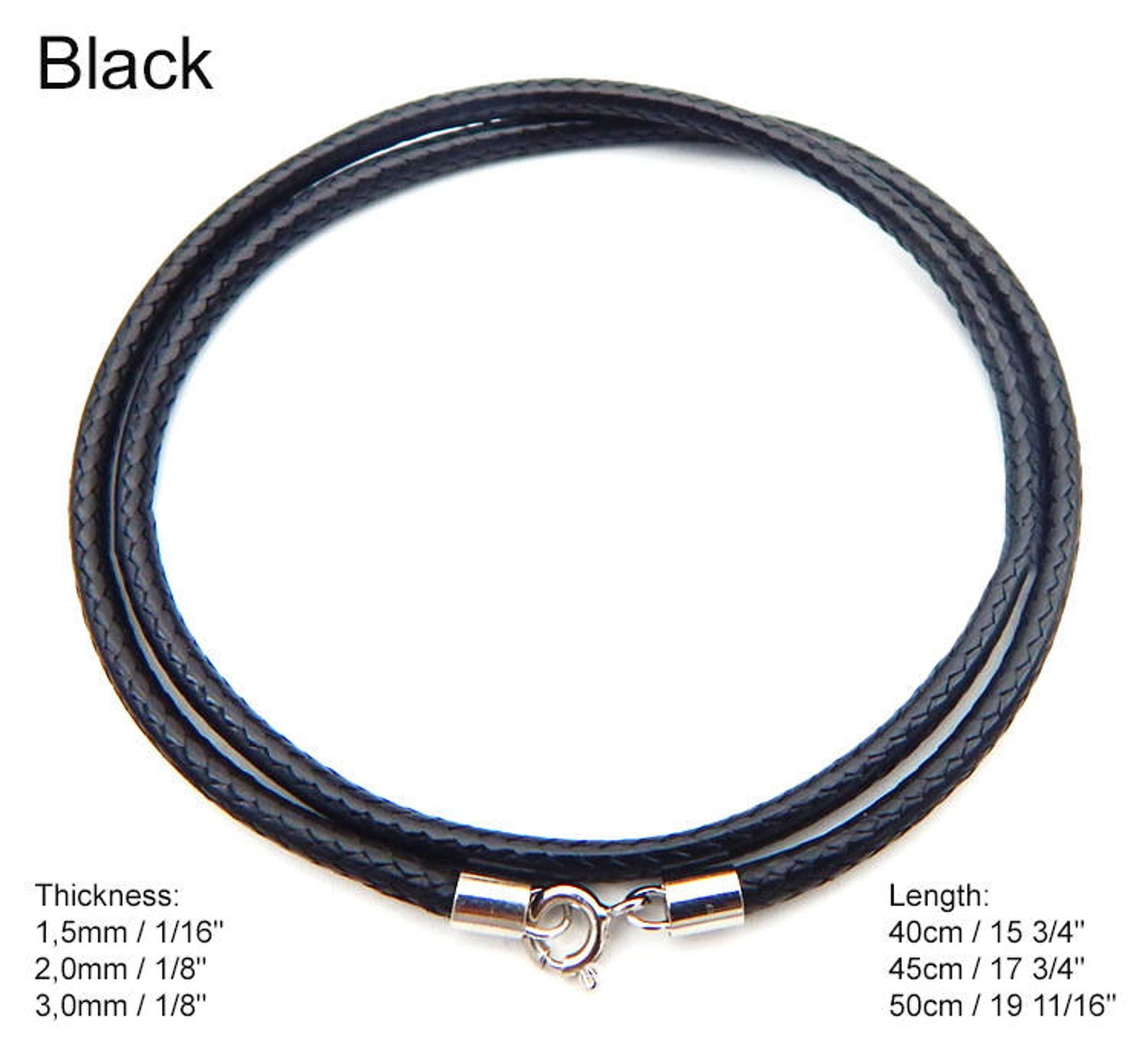 Waxed Braided Cord Rope With Sterling Silver End Cap Spring - Etsy